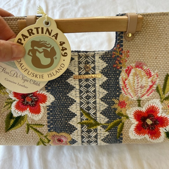 Spartina 449 | Bags | Spartina 449 Nwt Rare Fleur De Vigne Clutch With ...